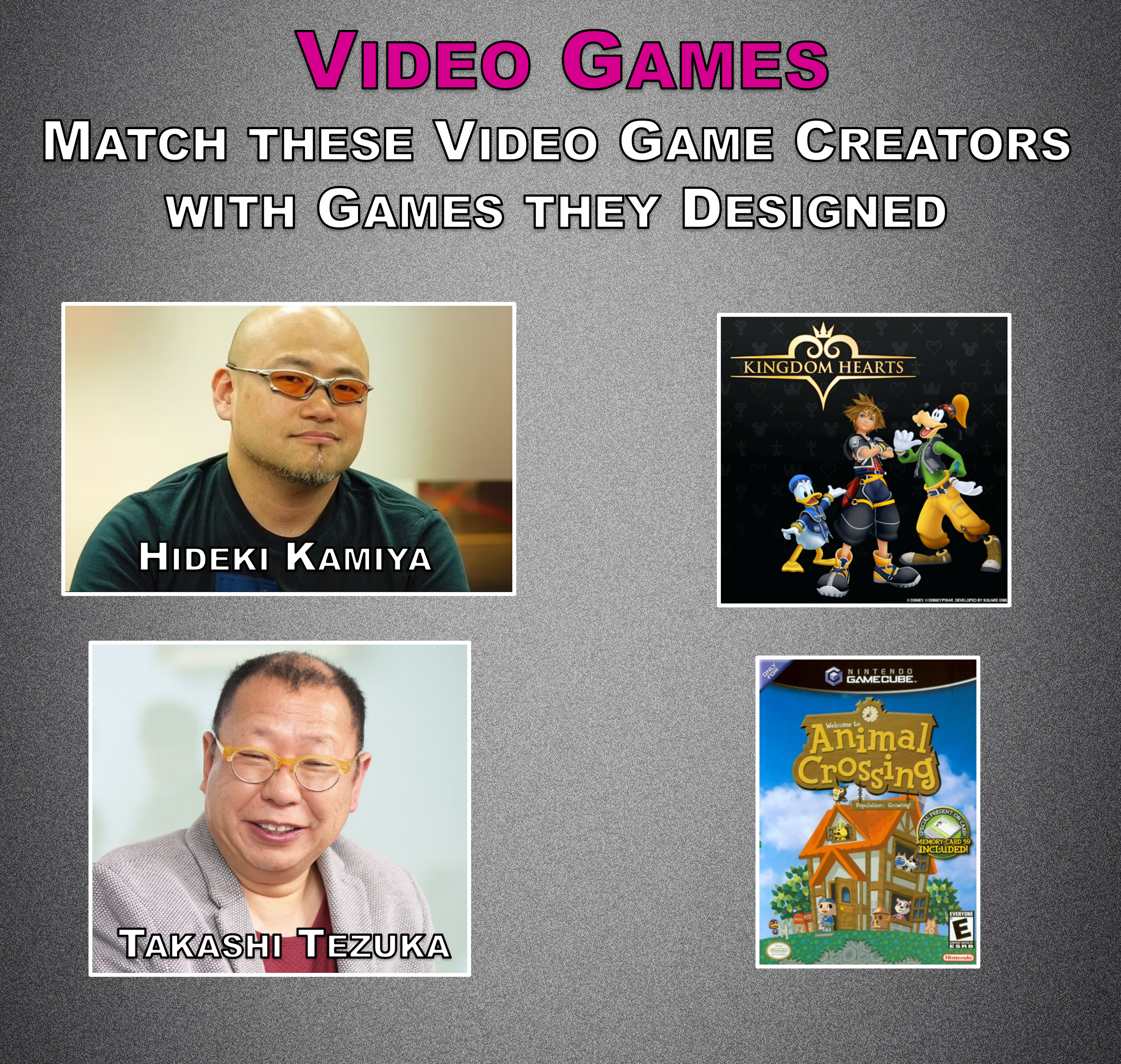Video Game Creators Matching Quiz 01
