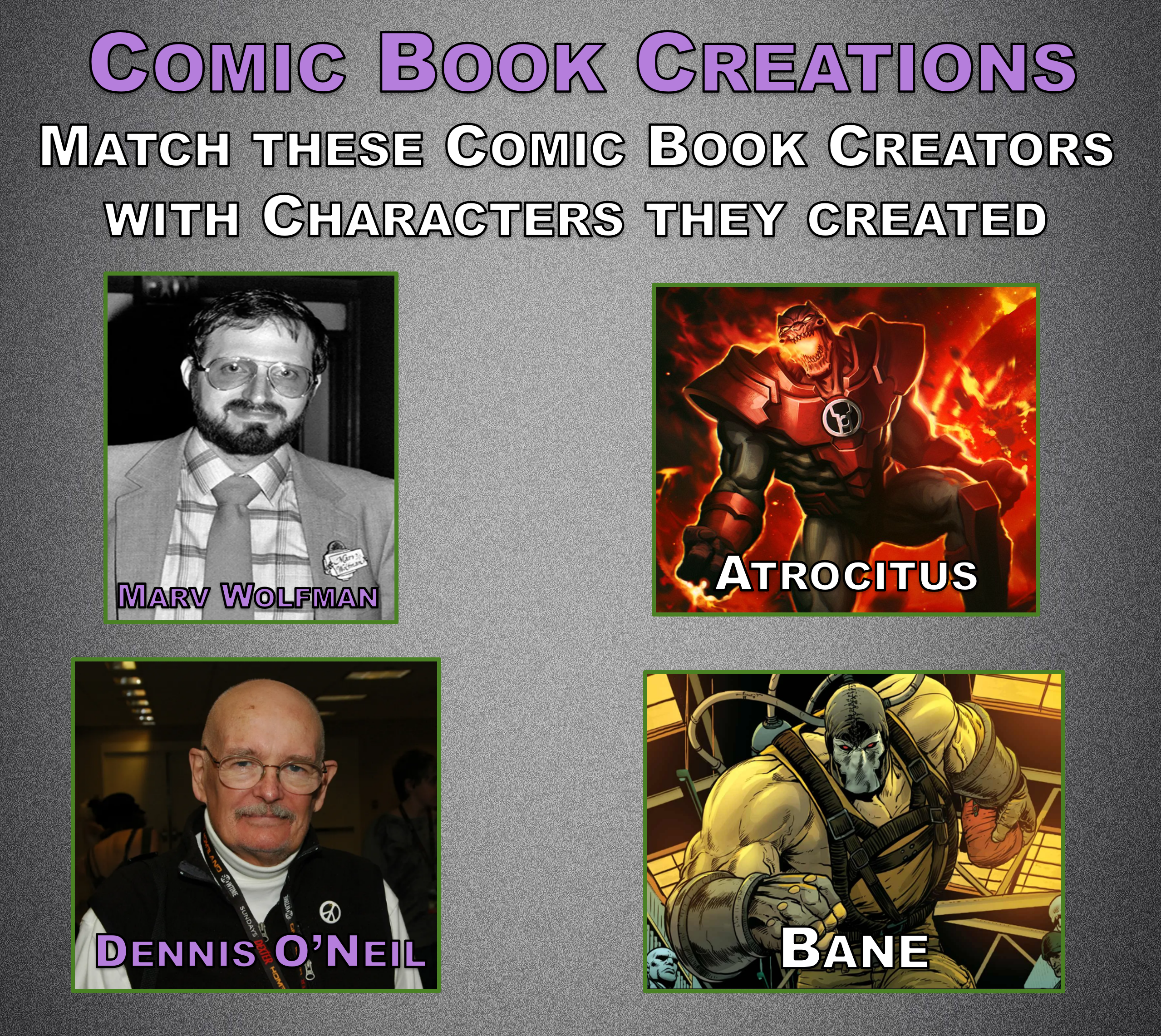 DC Comics Creator Matching Quiz 02