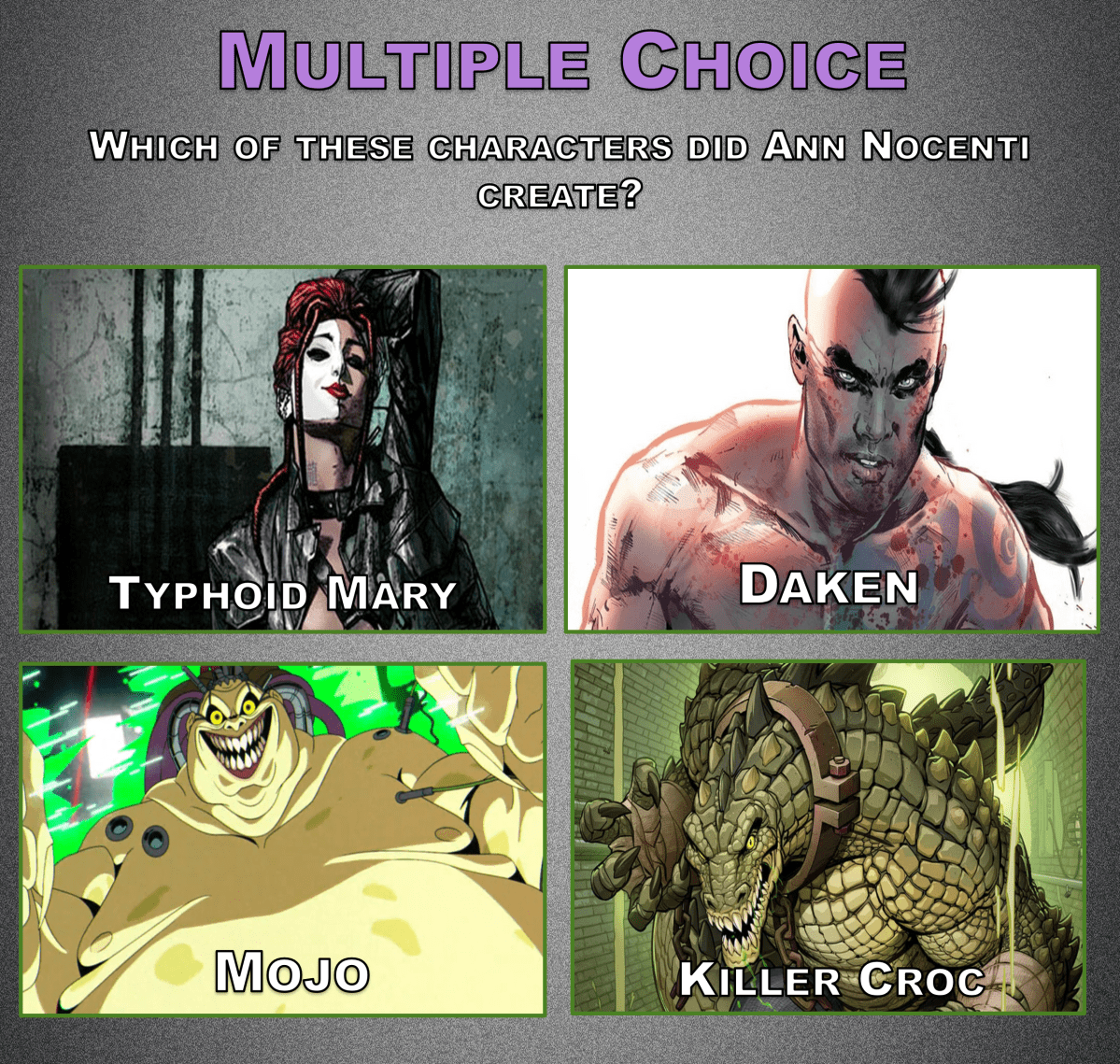 Multiple Choice: Ann Nocenti Characters